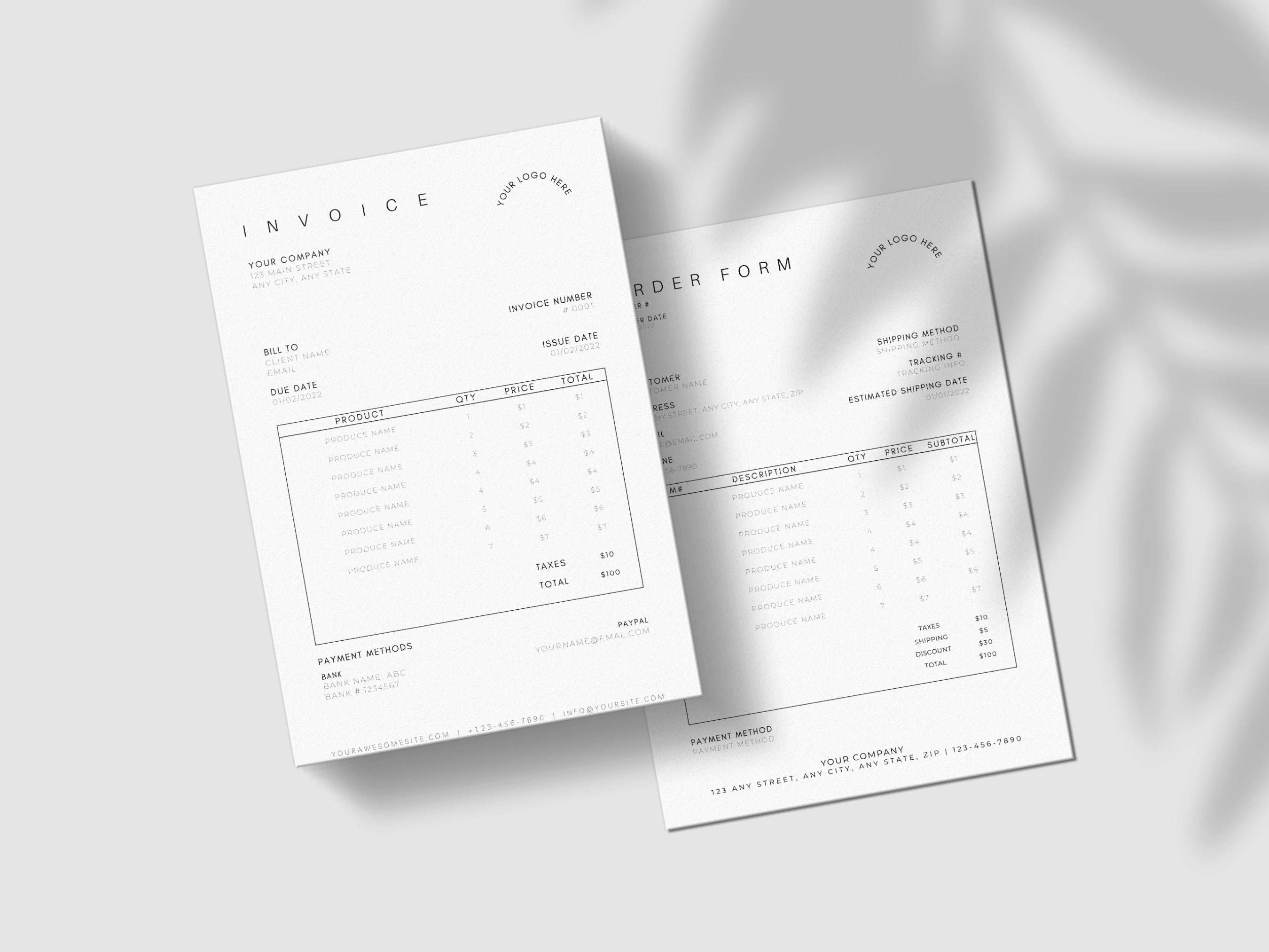 Minimal Invoice Template, Simple Digital Invoice, Printable Invoice ...