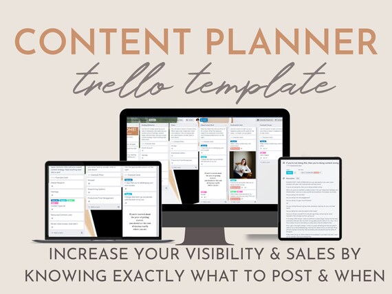 Content Planner Trello Template Social Media Calendar - Etsy