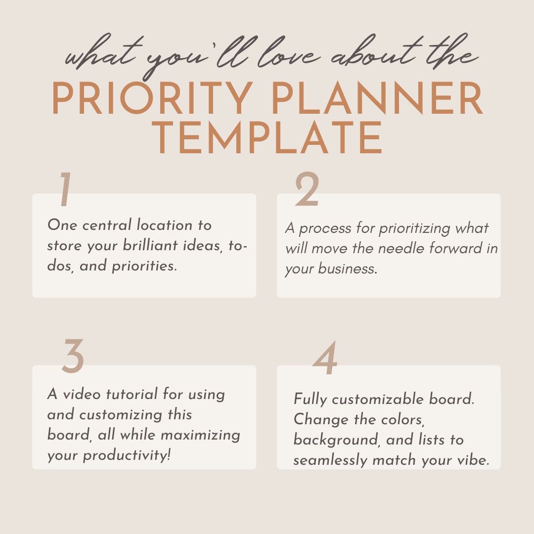 Weekly & Daily Business Planner Trello Template | Weekly Planner ...