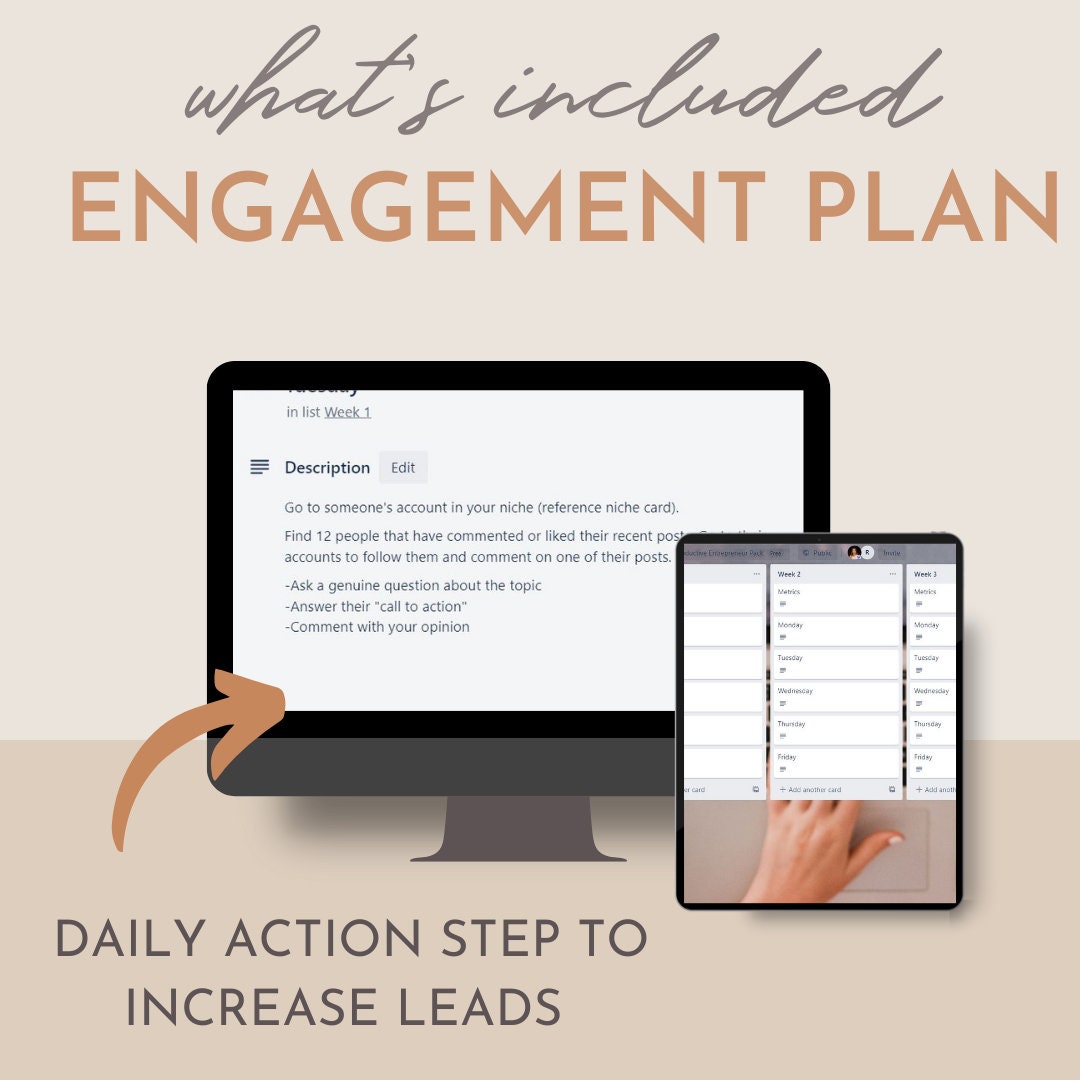 Engagement Plan for Instagram| Engagement Trello Template Tracker for ...