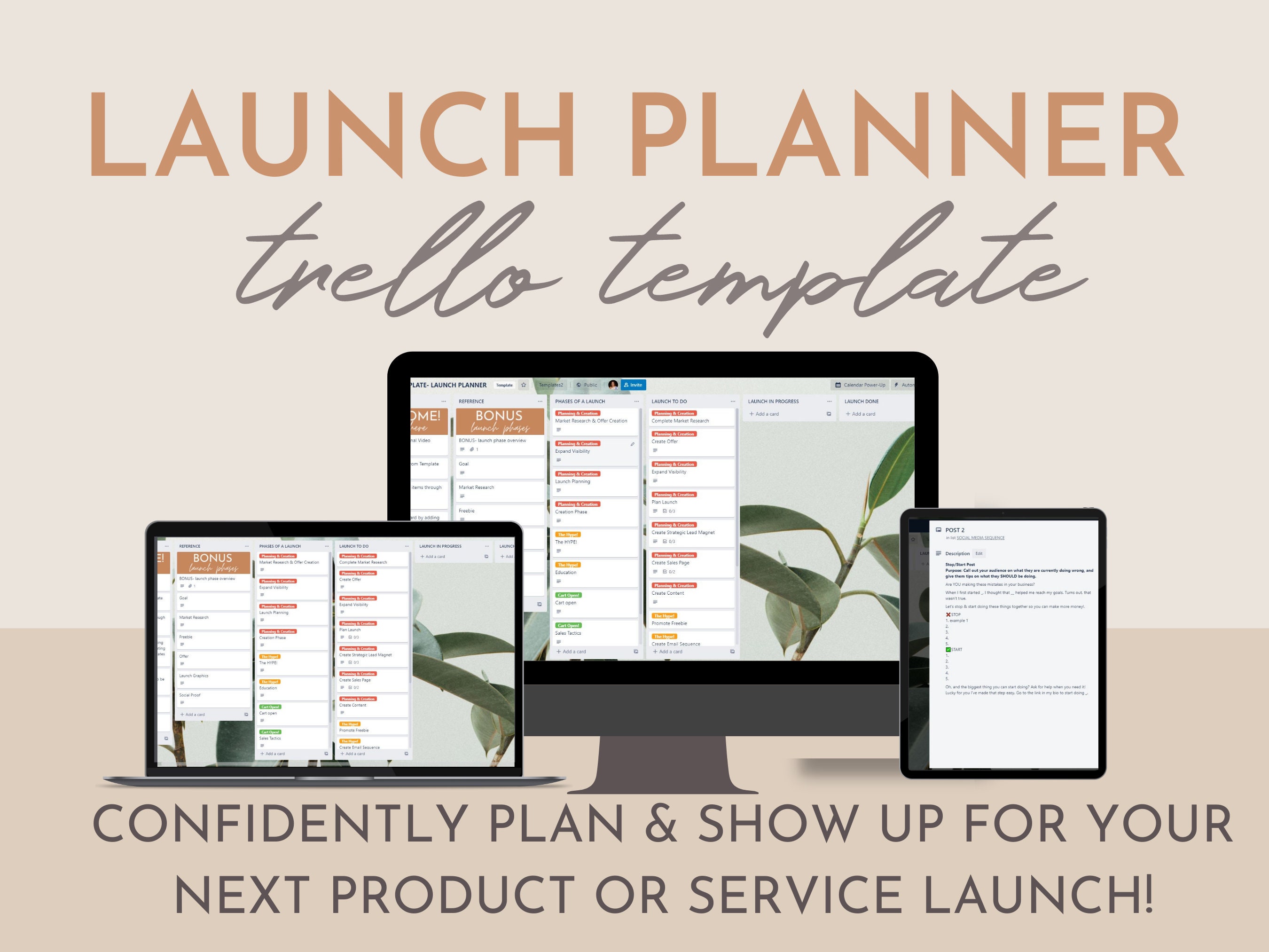 Launch Planner Trello Template | New Service Launch Toolkit | Marketing ...