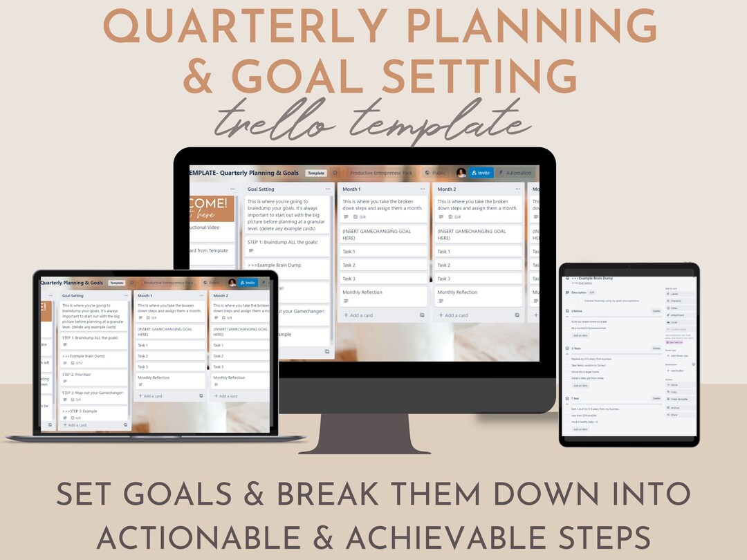 Quarterly Planning & Goal Setting Trello Template, 90-day Action Plan ...