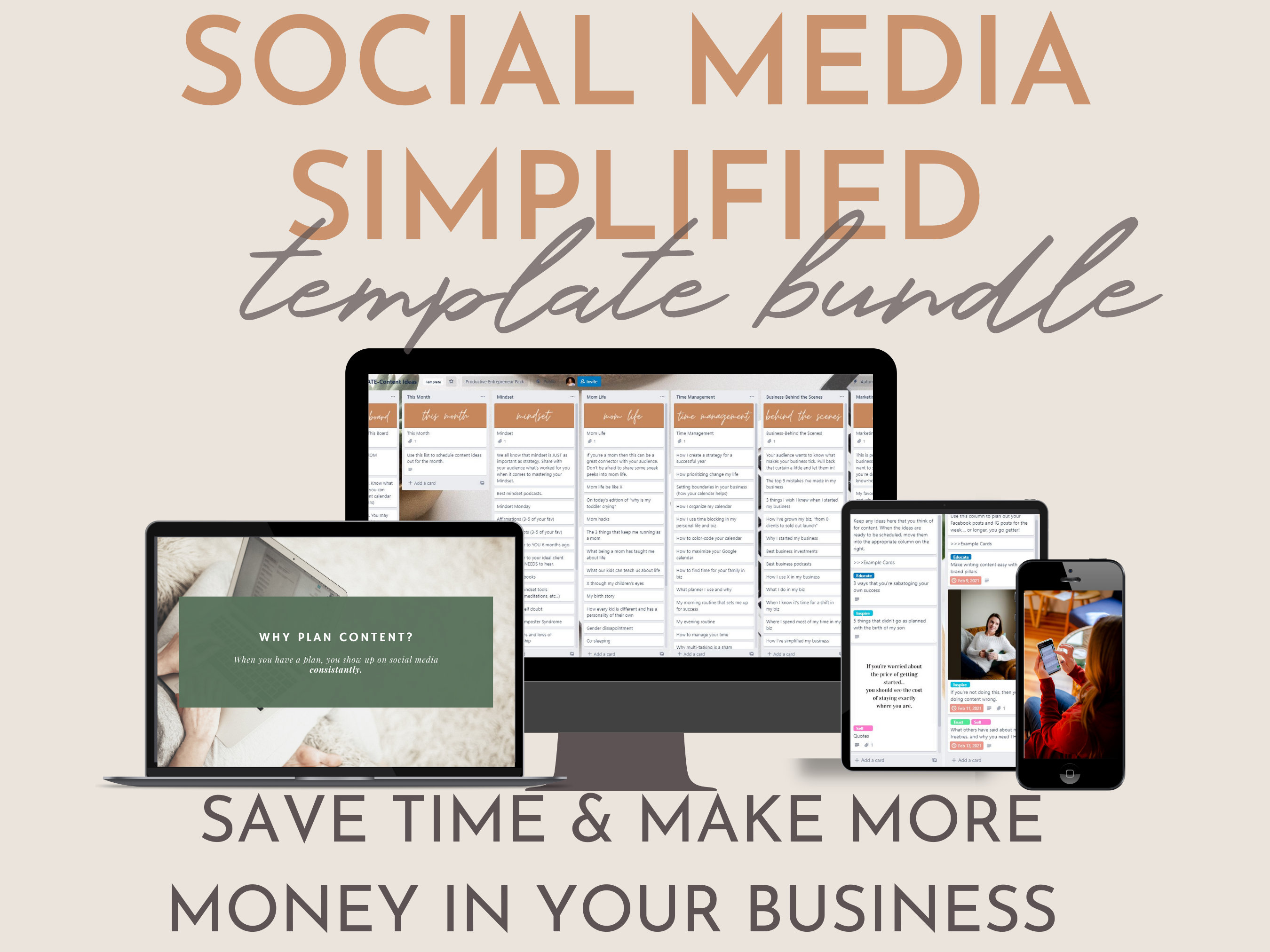 Content Planner Trello Template Bundle| Social Media Growth System ...