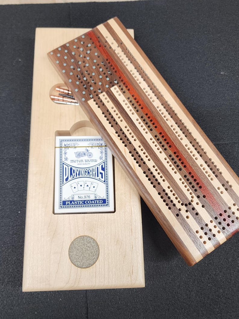 Flag Cribbage Board With Storage - Etsy