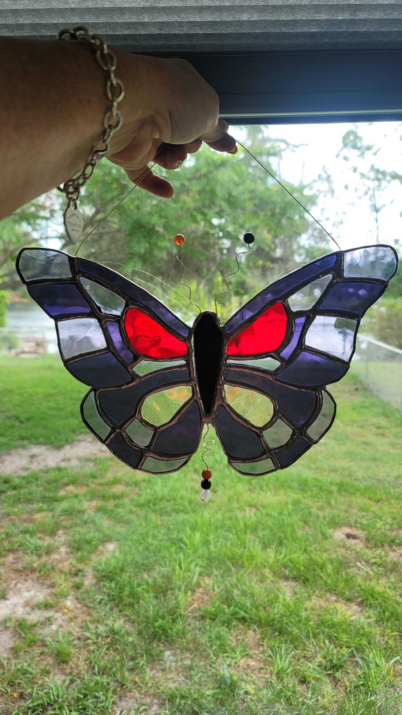 Stained Glass Memorial Butterfly Window Decor, Memorial Suncatcher ...
