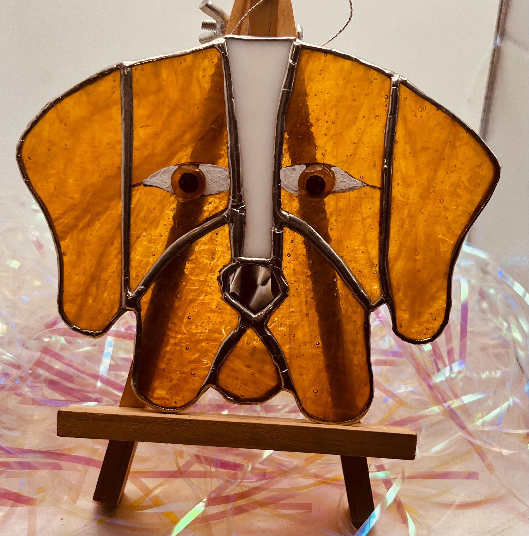 Precious Puppy Stained Glass Window Decor , Dog Stained Glass, Beagle ...