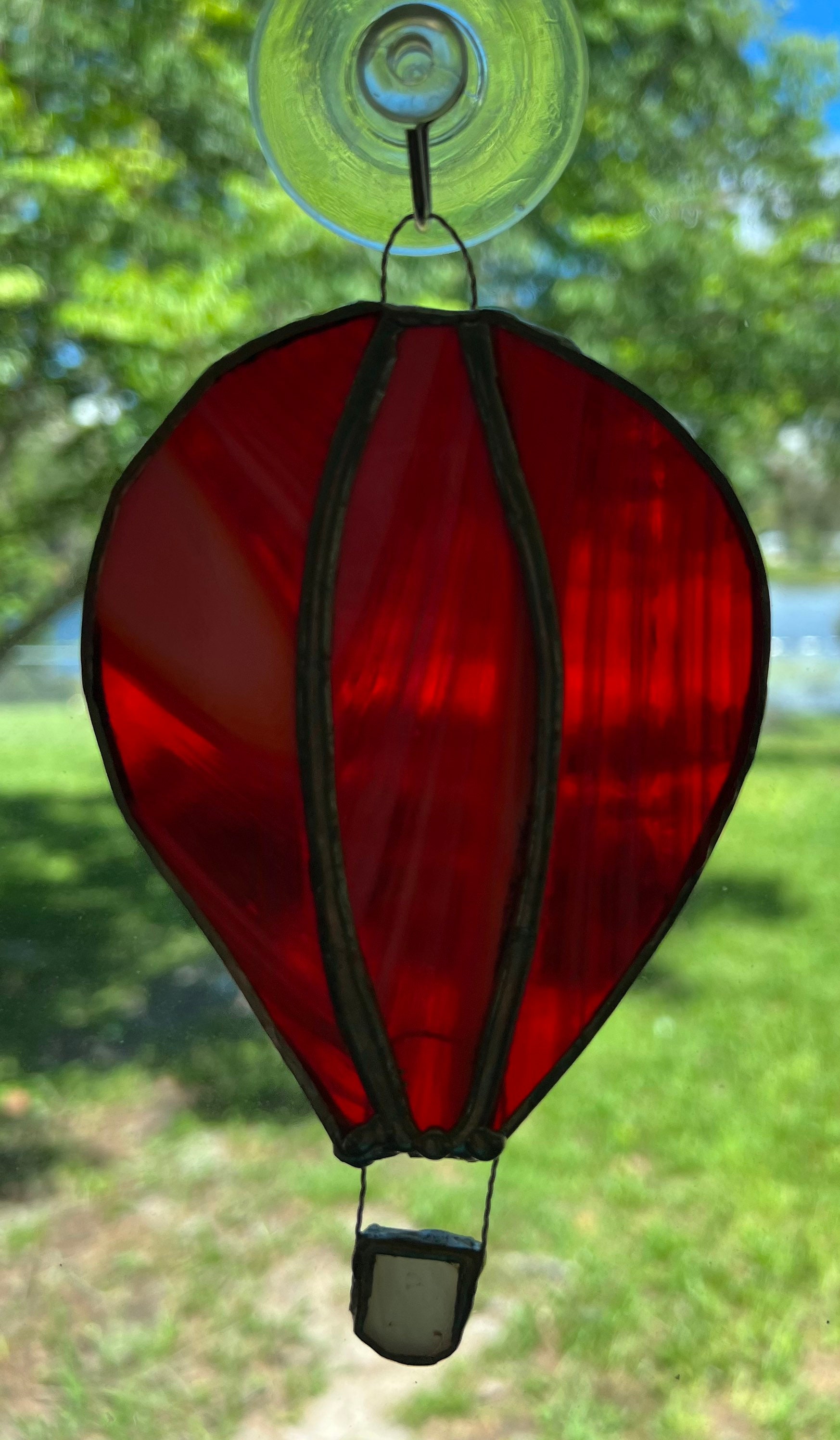 Stained Glass Hot Air Balloon Window Decor, Hot Air Balloon Suncatcher ...