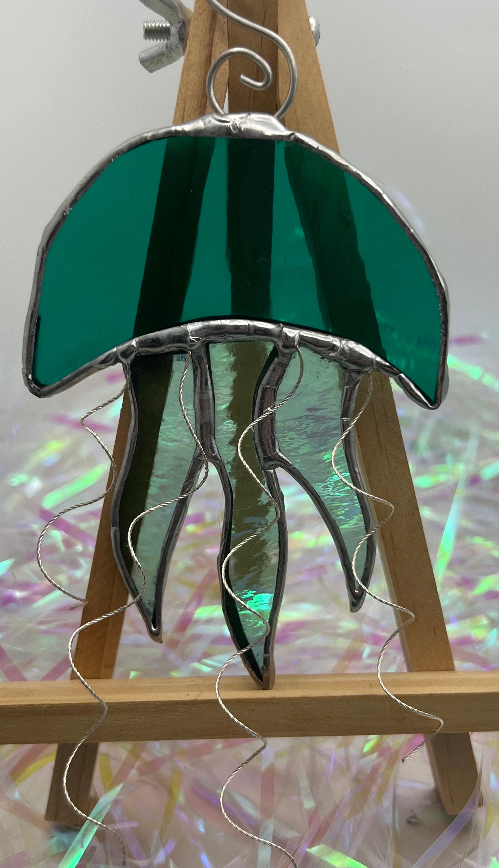 Stained Glass Jellyfish, Suncatcher, Window Decor, Ocean Life , Sealife ...