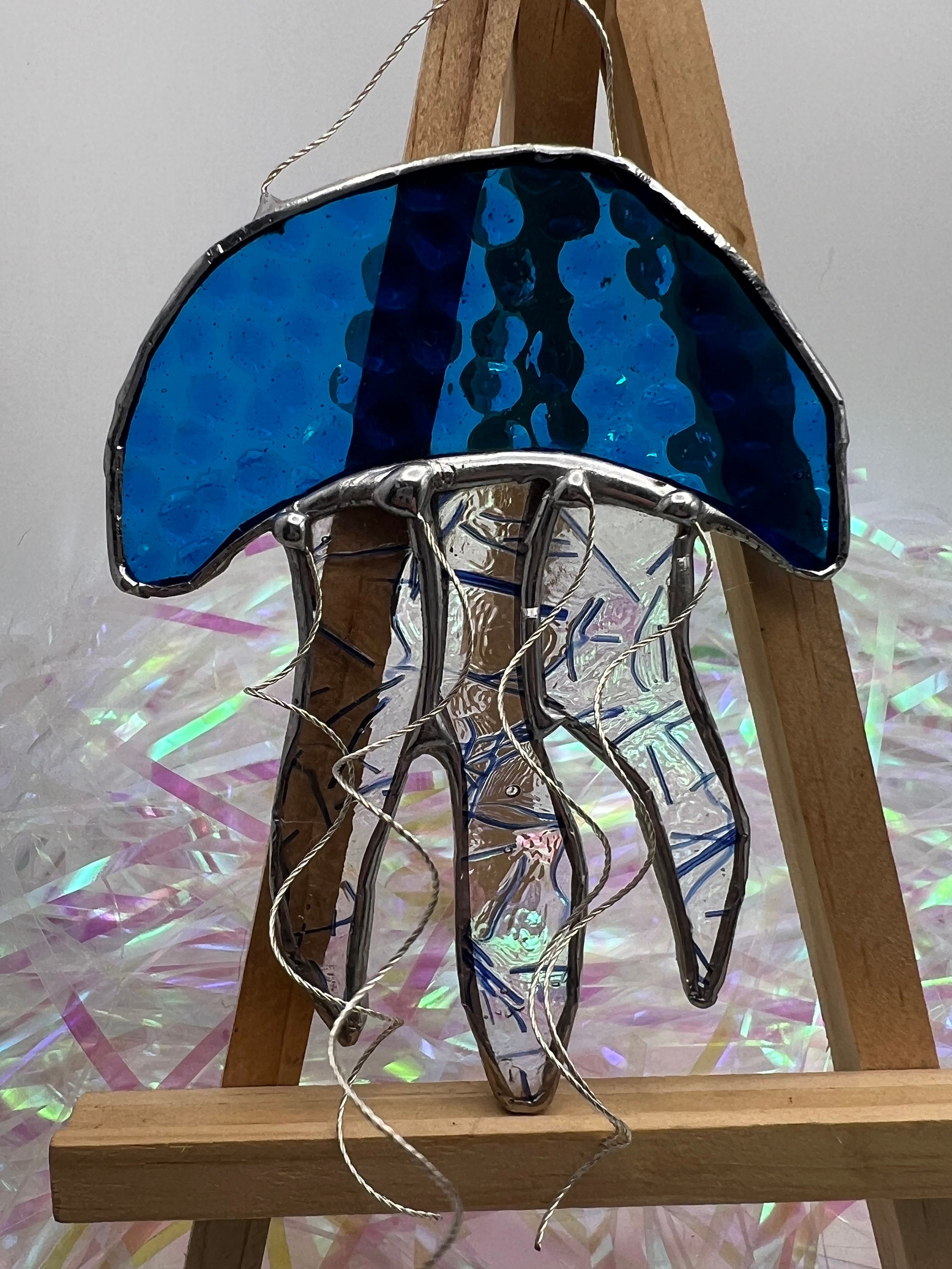 Stained Glass Jellyfish, Suncatcher, Window Decor, Ocean Life , Sealife ...