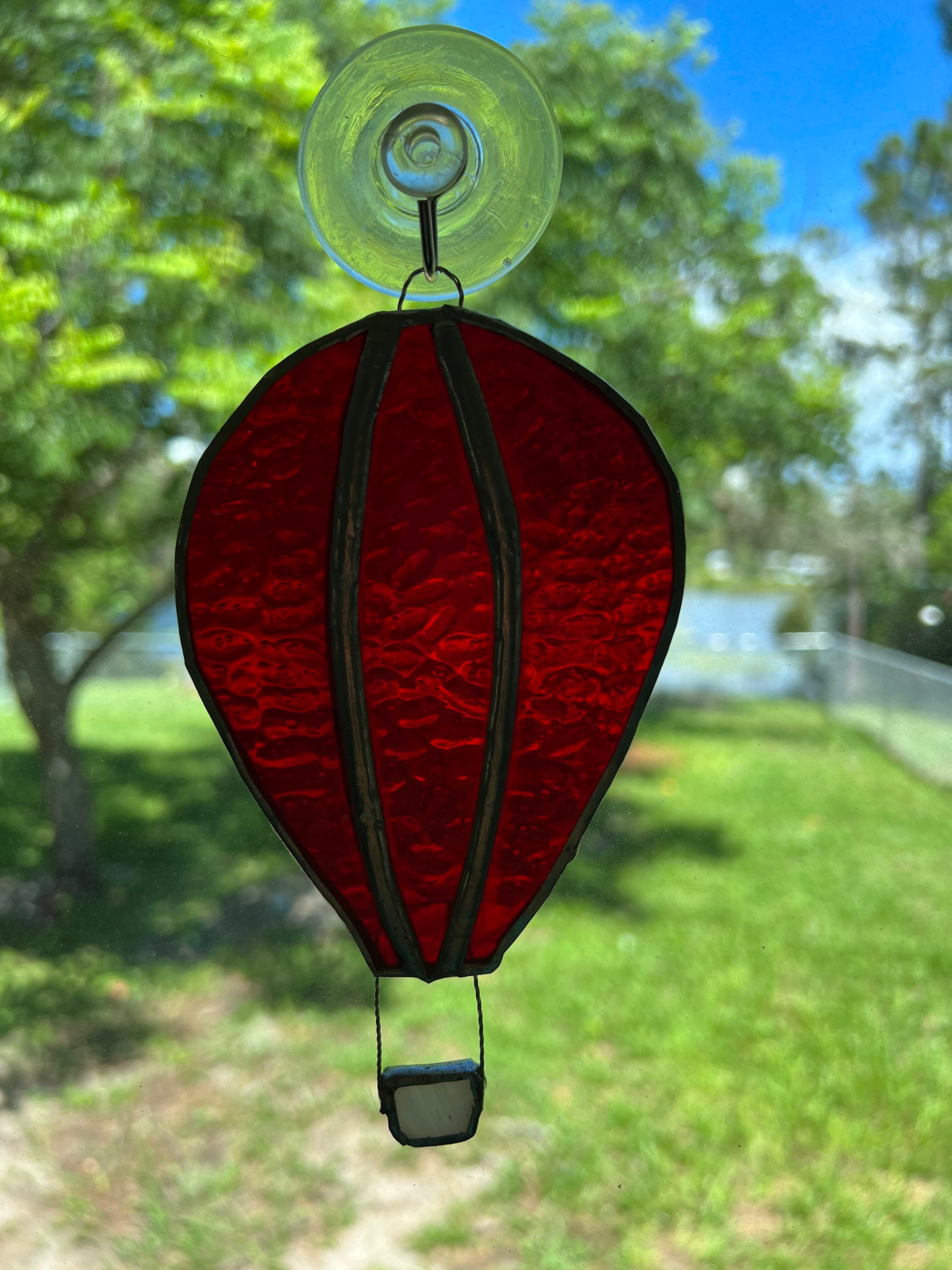Stained Glass Hot Air Balloon Window Decor, Hot Air Balloon Suncatcher ...