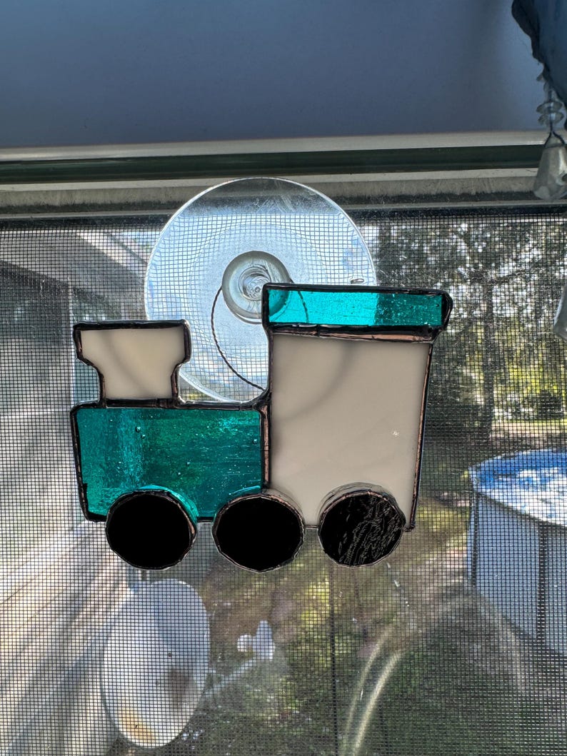 Stained Glass Train Ornament or Window Decor - Etsy