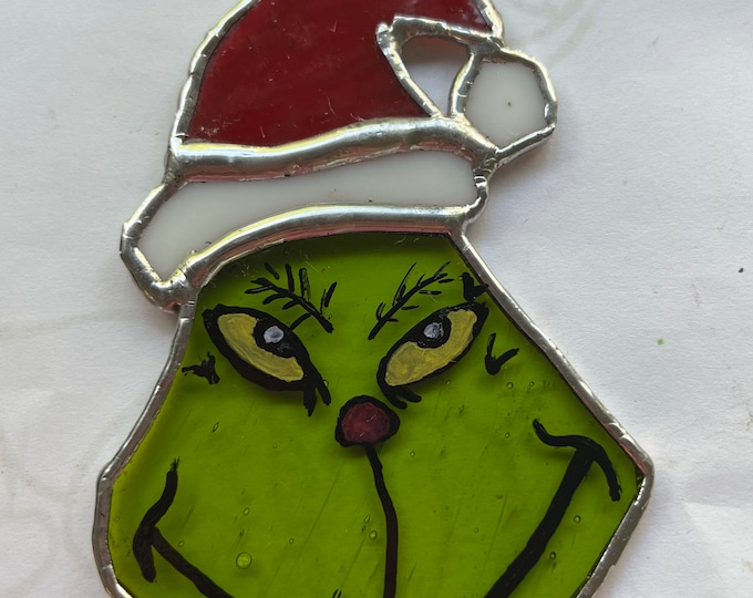 Stained Glass Grinch Window Decor, Grinch Suncatcher,christmas ...