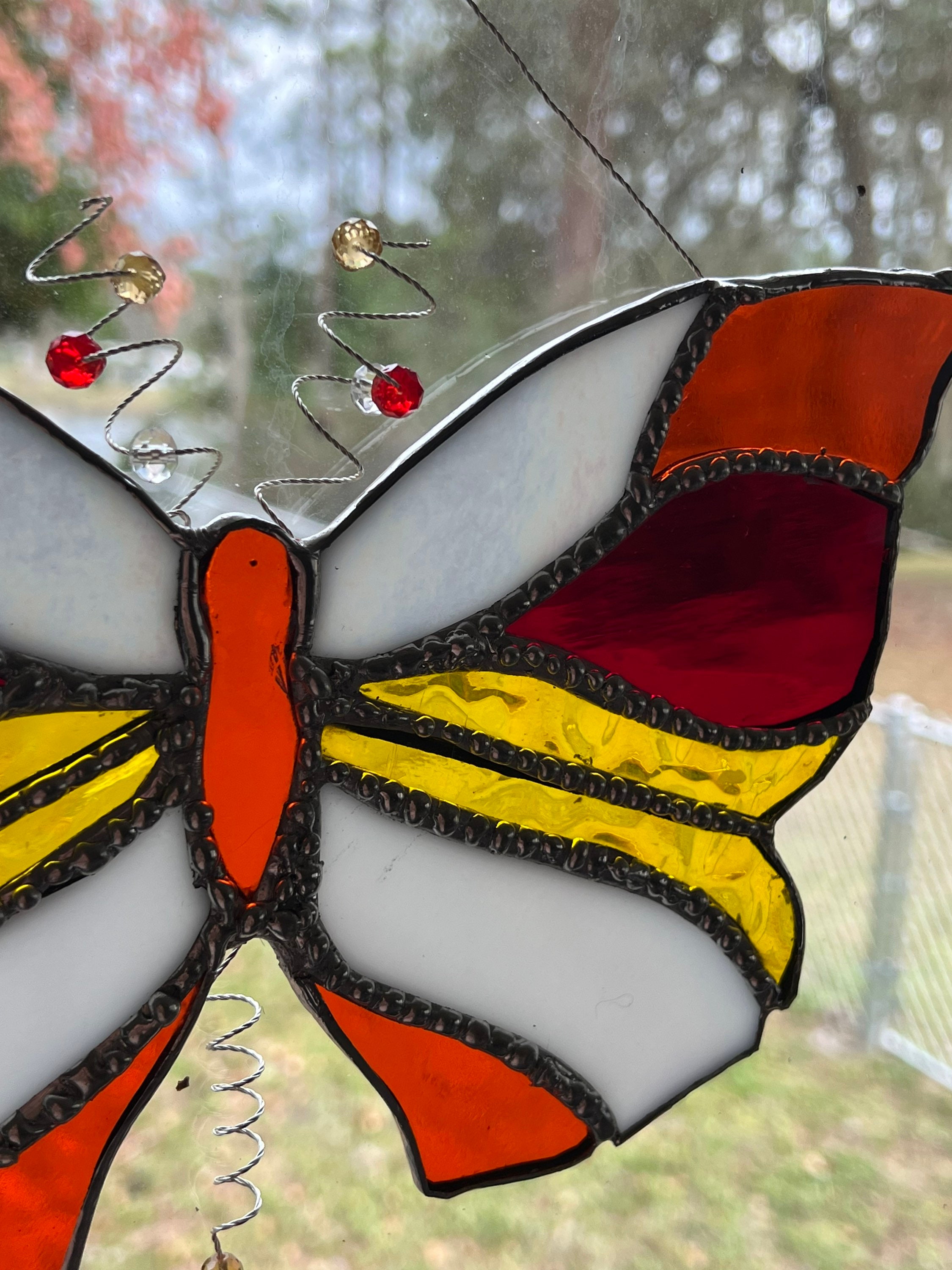 Stained Glass Memorial Butterfly Window Decor, Memorial Suncatcher ...