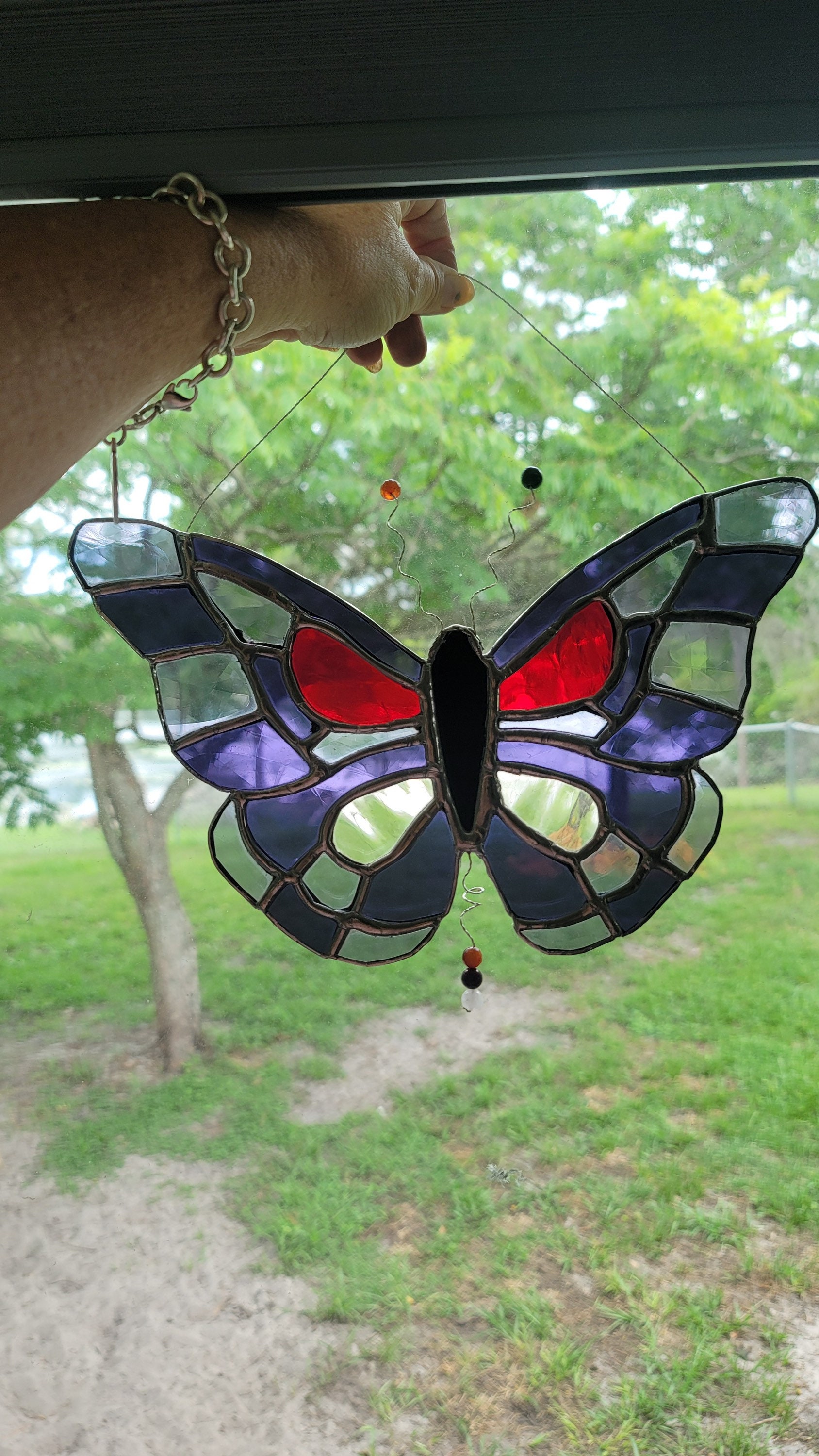 Stained Glass Memorial Butterfly Window Decor, Memorial Suncatcher ...