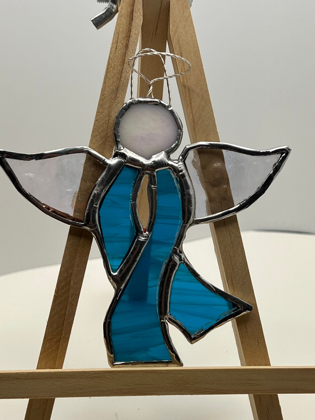 Stained Glass Awareness Ribbon Angel Window Decor, Memorial Suncatcher ...