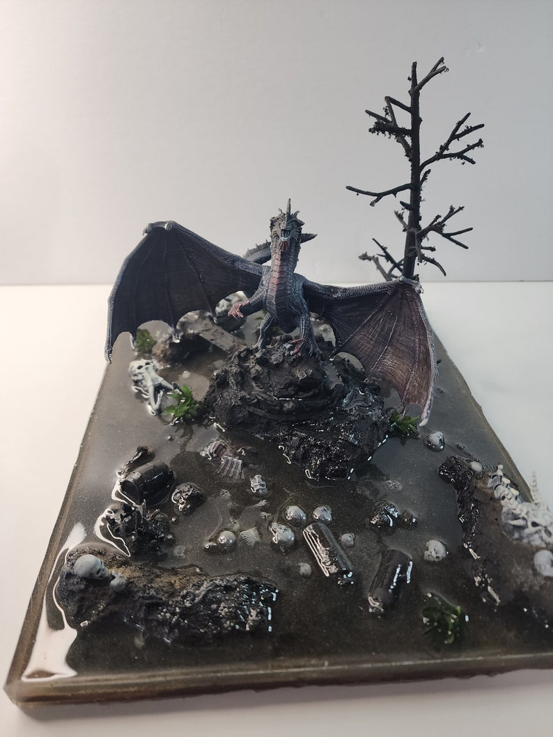 Dragon's Den Fantasy Diorama, 3D Print Dragon and Bones. - Etsy