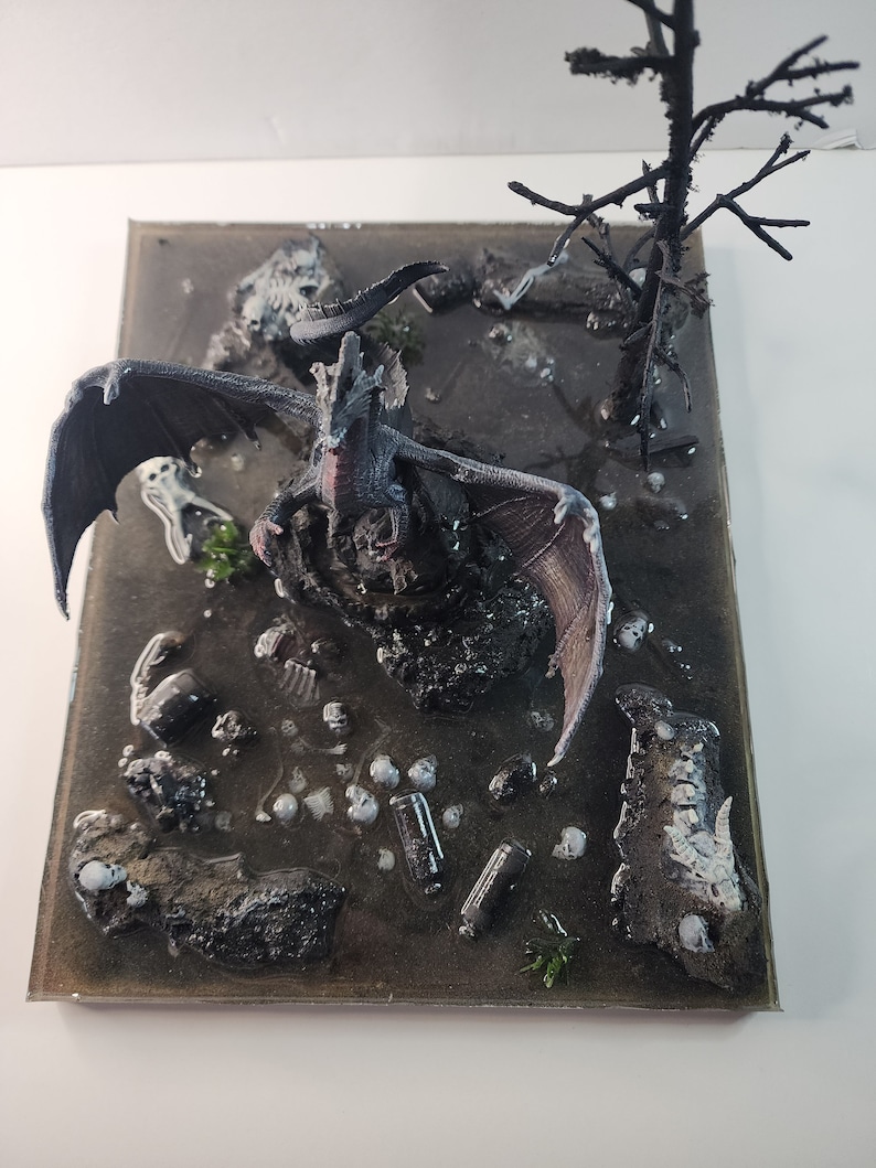 Dragon's Den Fantasy Diorama, 3D Print Dragon and Bones. - Etsy
