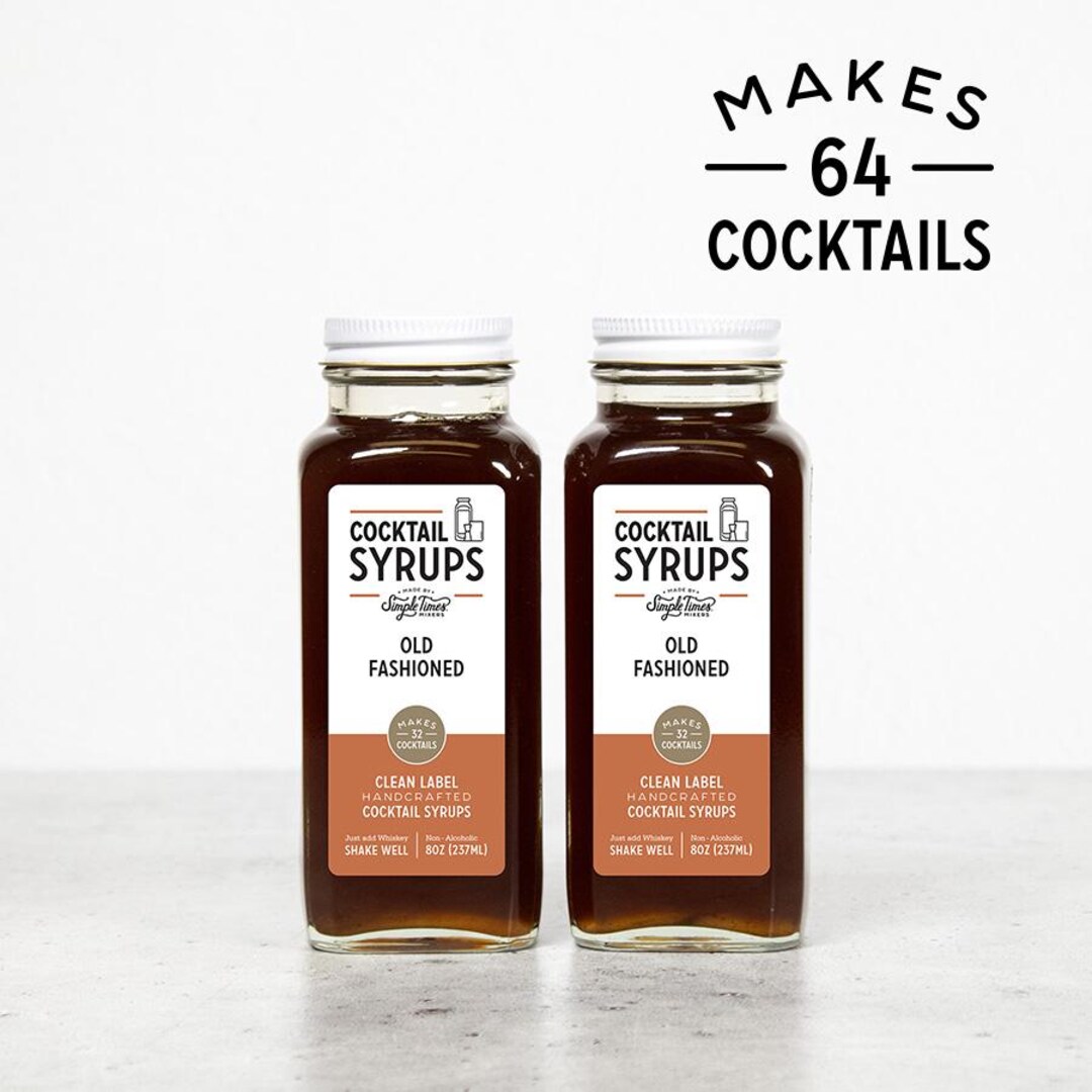 Old Fashioned Clean Label Cocktail Syrups (2-pack = 64 Cocktails) - Etsy