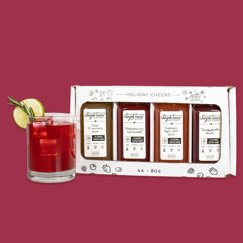 All Natural Cocktail Mixers Gift Set Holiday Cheers 4-pack - Etsy