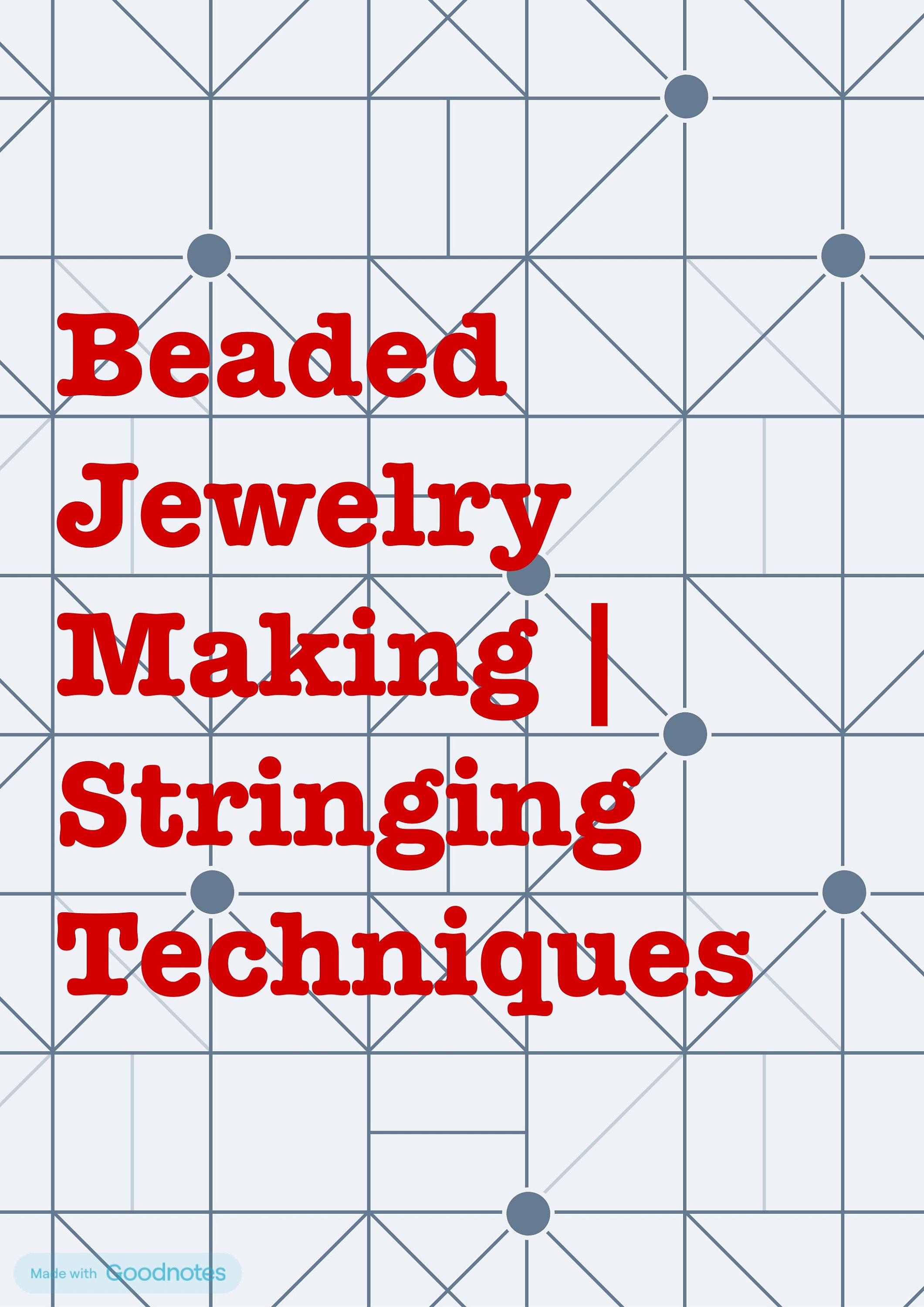 Beaded Jewelry Making | Stringing Techniques | PDF Download - Etsy