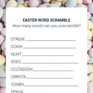 EASTER Word Scramble KIDS Fun Ready to Use DIGITAL Instant Download ...