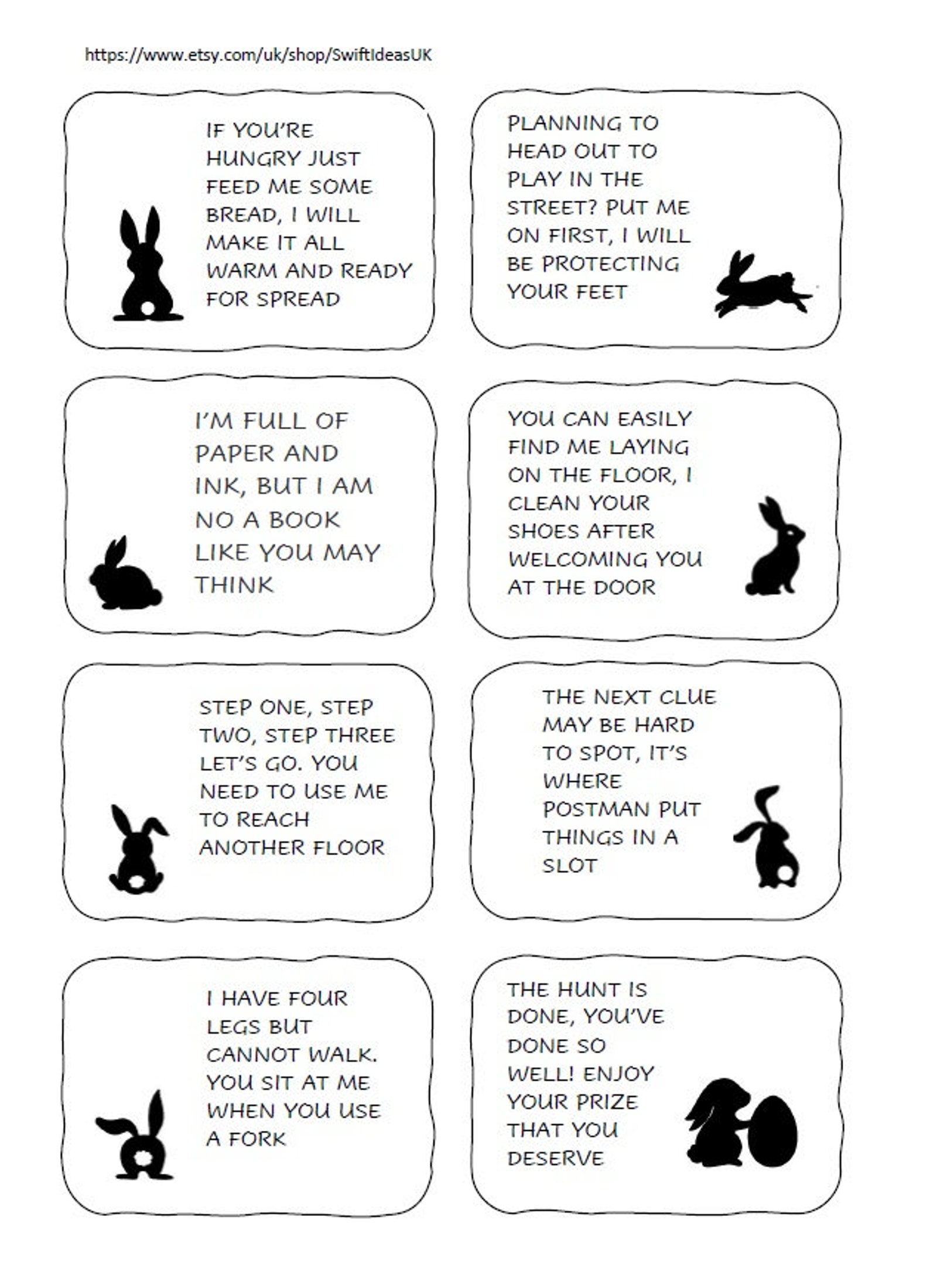 Easter Egg Scavenger Hunt Easter Treasure Hunt Ready to Use Black White ...