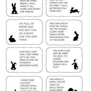 Easter Egg Hunt Scavenger Game: Black & White Clues (digital Download ...