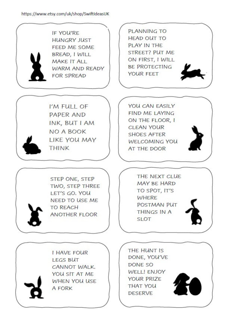 Easter Egg Scavenger Hunt Easter Treasure Hunt Ready to Use Black White ...