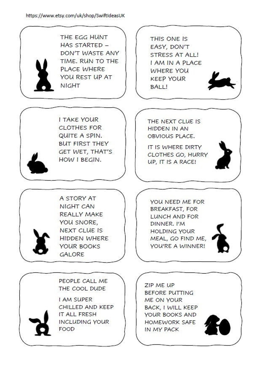 Easter Egg Scavenger Hunt Easter Treasure Hunt Ready to Use Black White ...