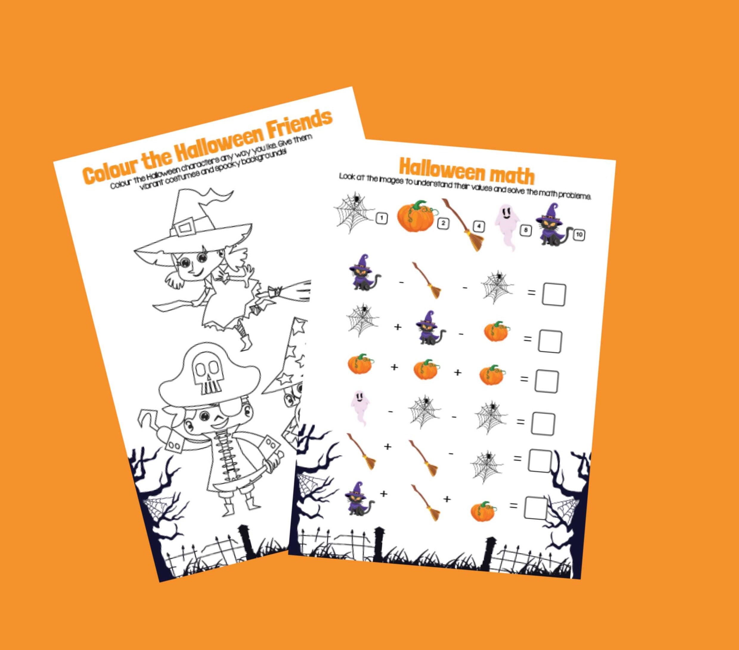 Printable Halloween Activity Worksheet Pack (10 Activities) for Kids ...