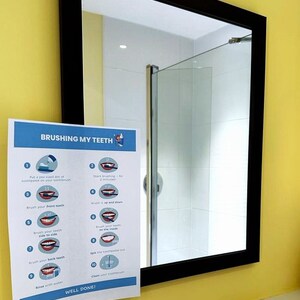 Teeth Brushing Poster Steps for Kids Digital Printable How to Brush ...