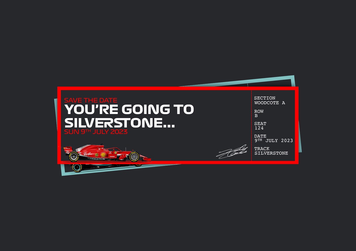 Grand Prix F1 Formula 1 Silverstone Keepsake Save the Date - Etsy