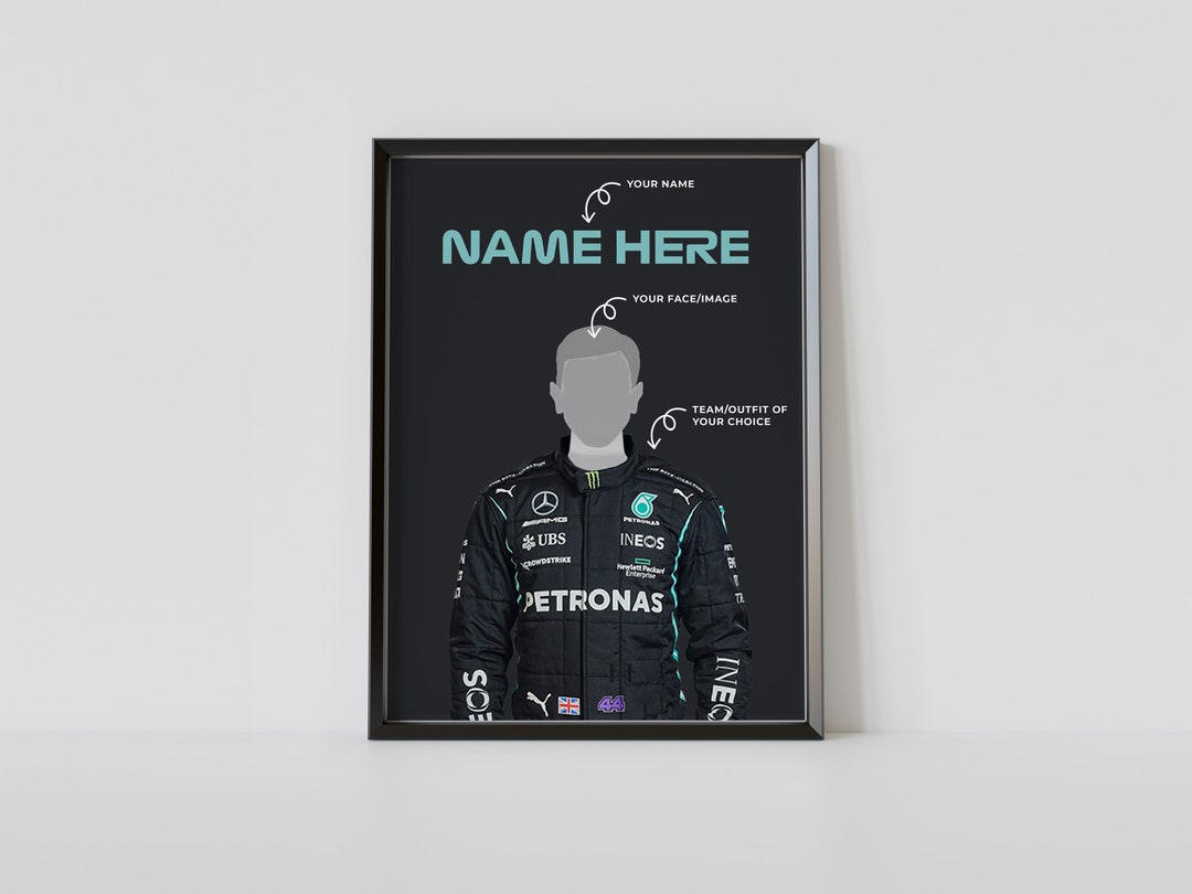 Be A Formula 1 Driver Custom F1 Portrait, Grand Prix, Personalised ...