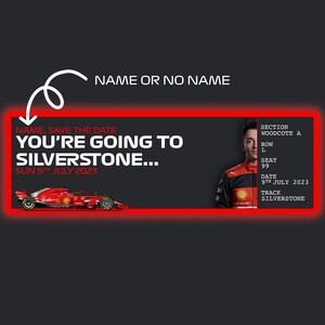 Grand Prix F1 Formula 1 Silverstone Keepsake Save the Date Souvenir ...