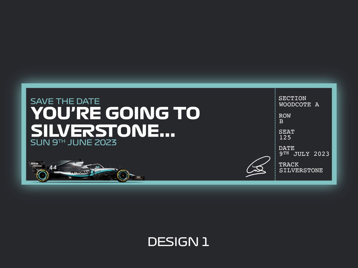 Grand Prix F1 Formula 1 Silverstone Keepsake Save the Date - Etsy