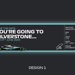 Grand Prix F1 Formula 1 Silverstone Keepsake Save the Date Souvenir ...