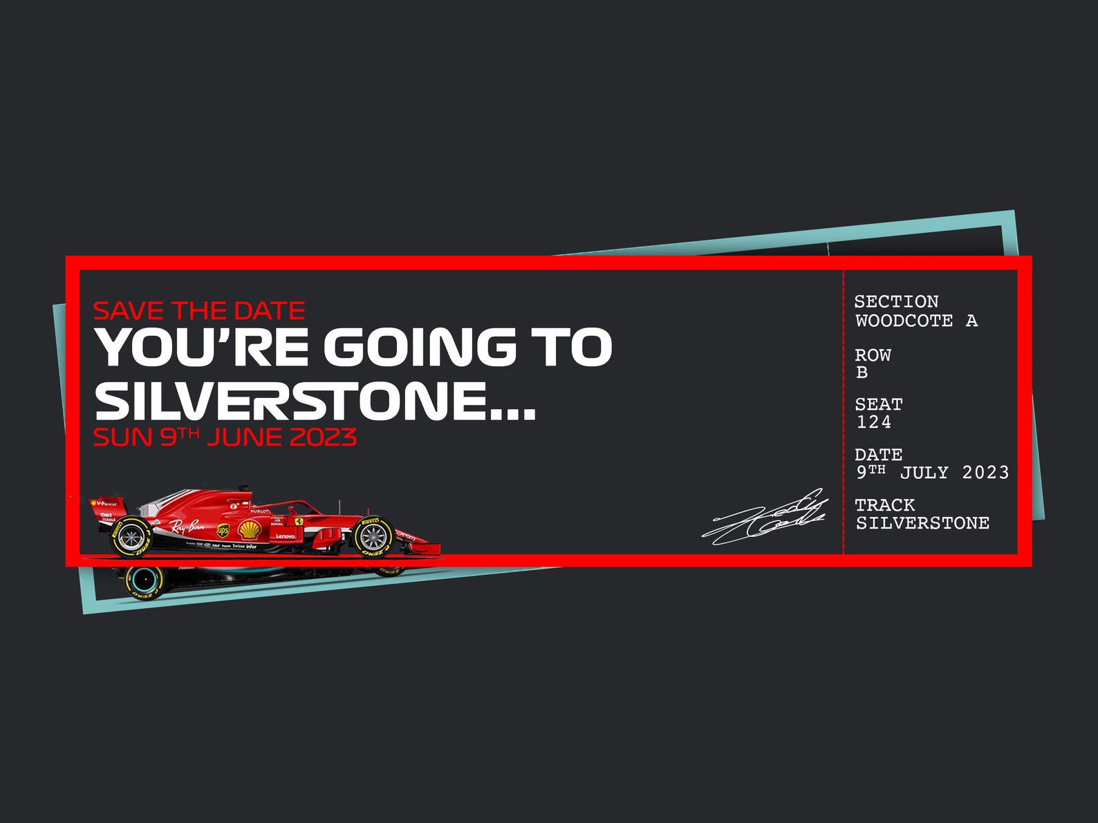 Grand Prix F1 Formula 1 Silverstone Keepsake Save the Date - Etsy