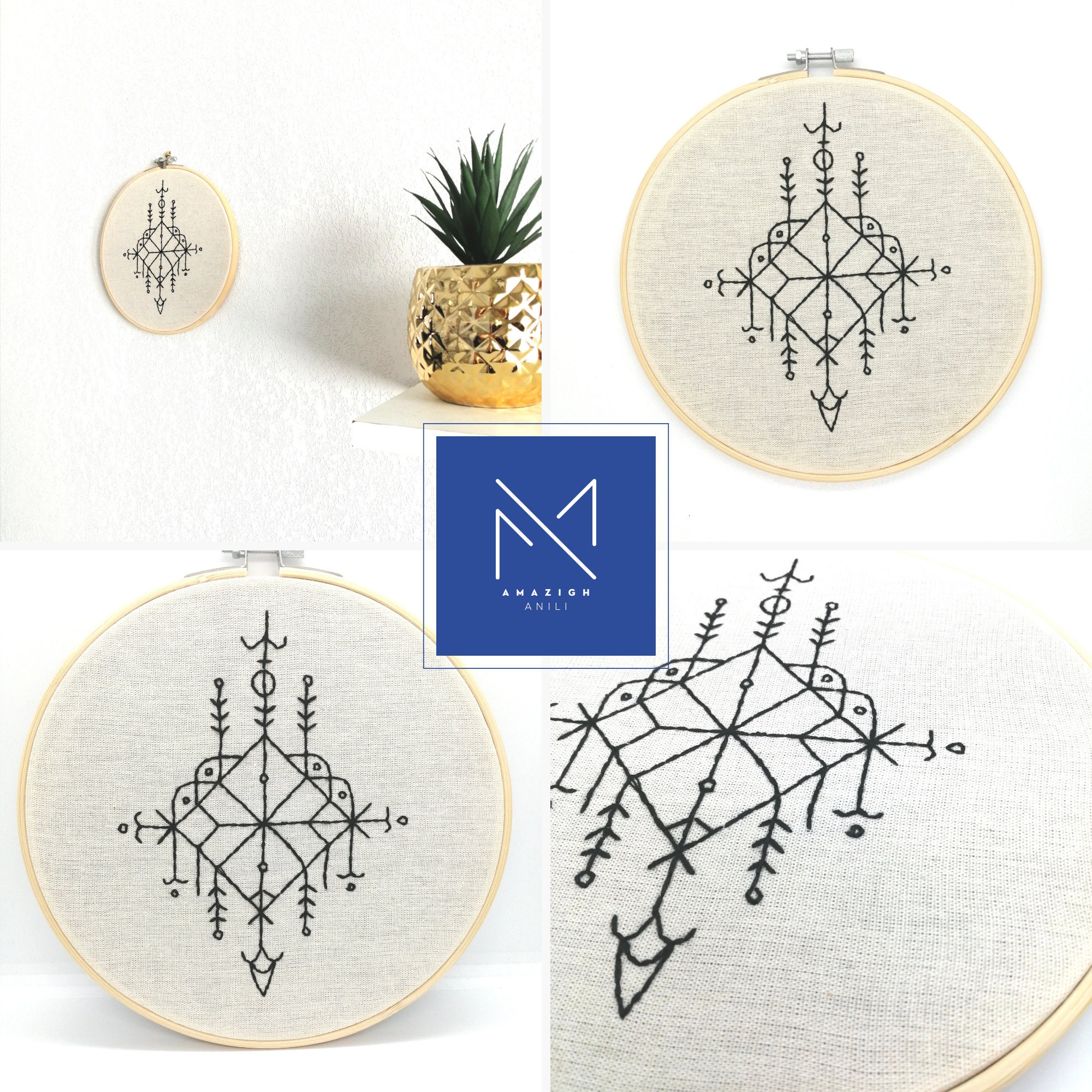 Embroidery Frame Amazigh Embroidery Decoration Frame DIY Handmade ...