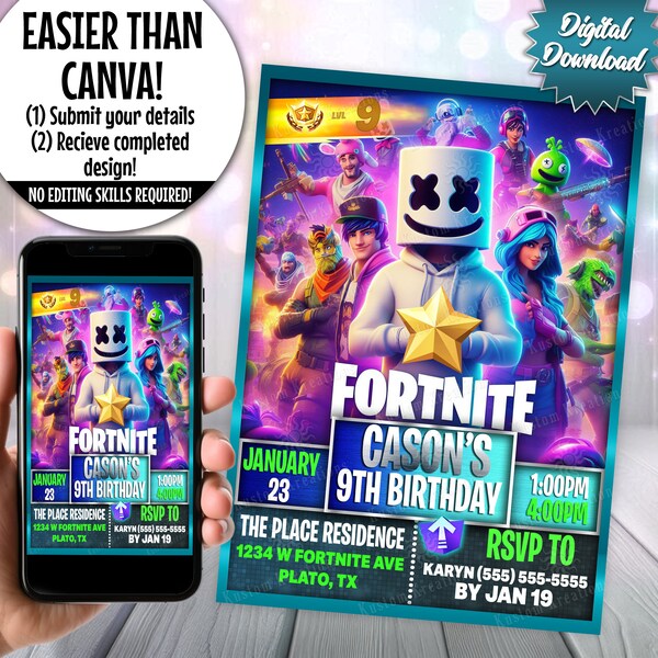 Fortnight Invitation - Etsy