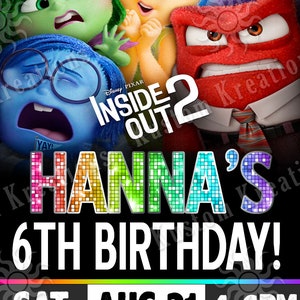 Inside Out 2 Ticket Birthday Invitation - Etsy