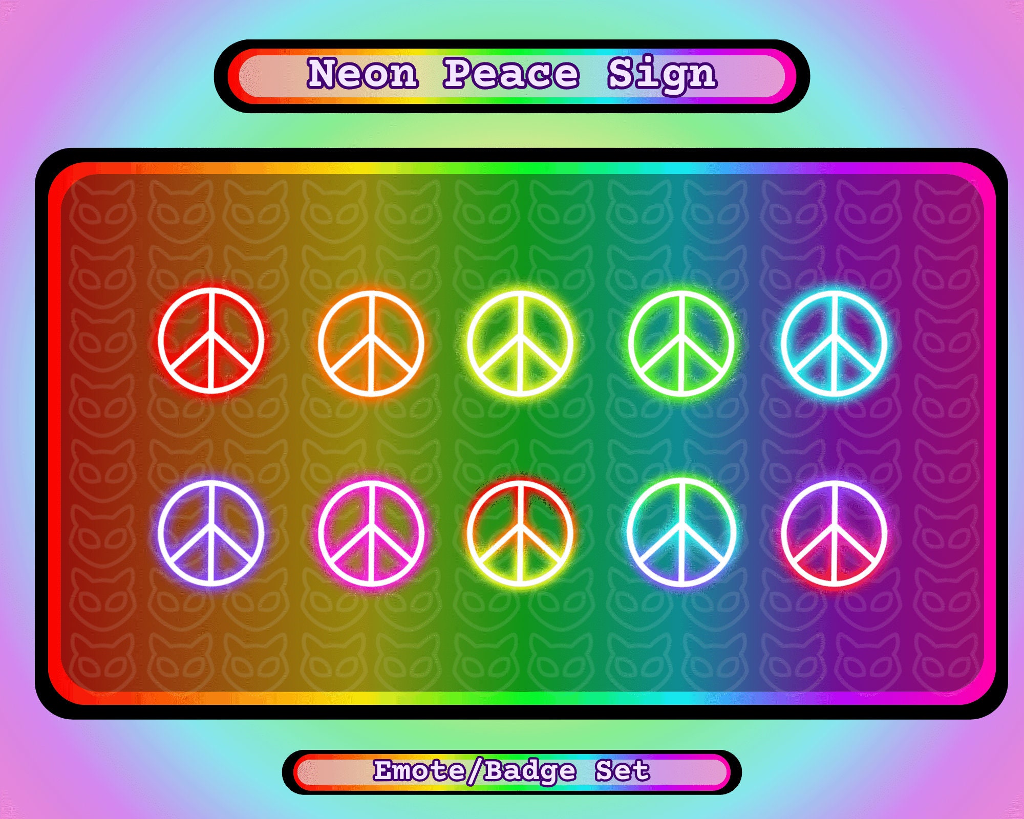 Neon Colored Peace Sign Wallpaper