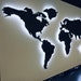 Mapa del mundo LED blanco decoración de pared / mapa del mundo de ...
