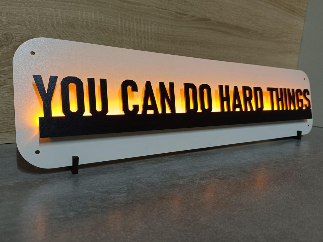 LED Motivational Sign - You Can Do Hard Things - Desk or Wall Decor ...