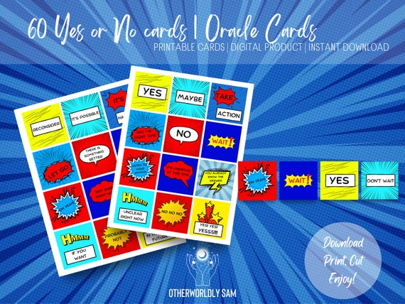 60 Printable Yes or No Cards Digital PDF Files Instant | Etsy