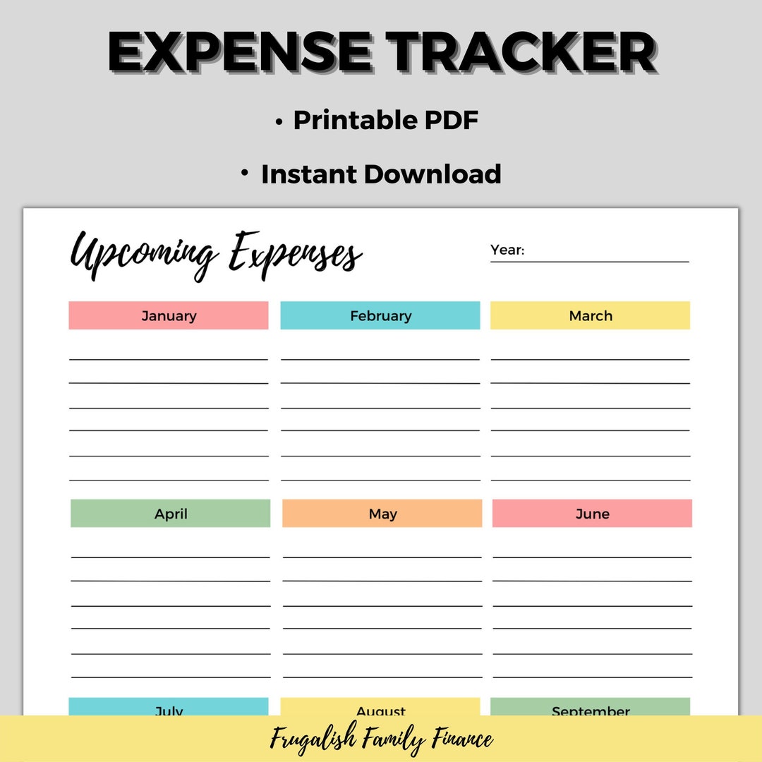 Expense Tracker, Expense Tracker Printable, Monthly Expense Tracker ...