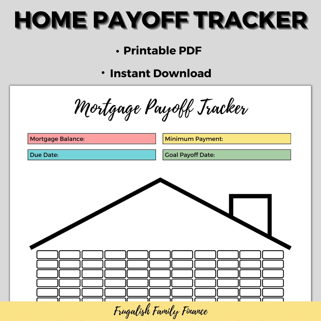 House Payoff Tracker, Debt Free Chart, House Tracker, Mortgage Payoff ...