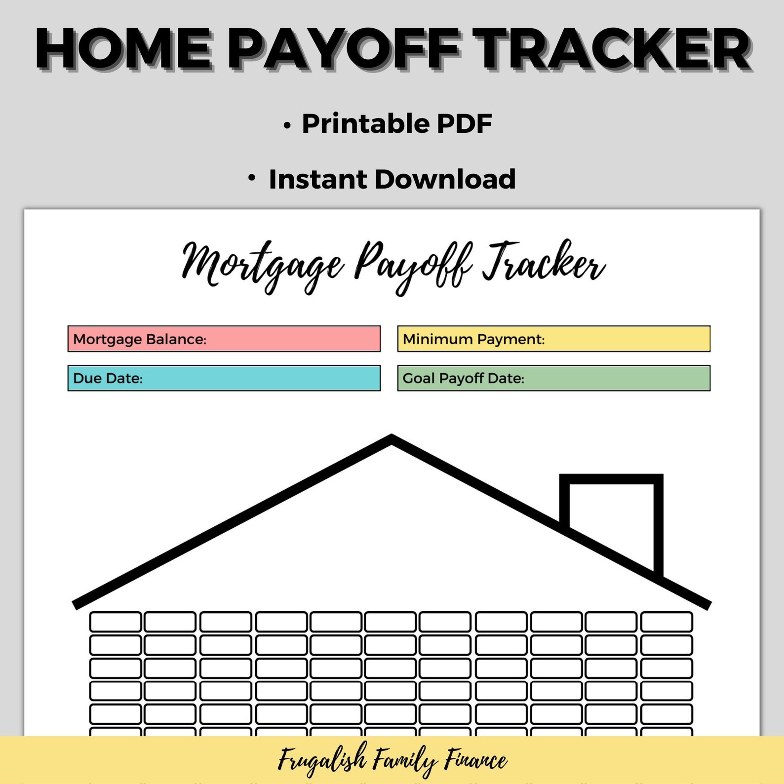 House Payoff Tracker Debt Free Chart House Tracker Mortgage - Etsy