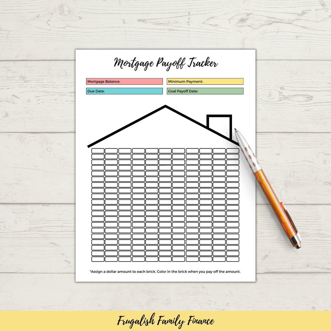 House Payoff Tracker, Debt Free Chart, House Tracker, Mortgage Payoff ...