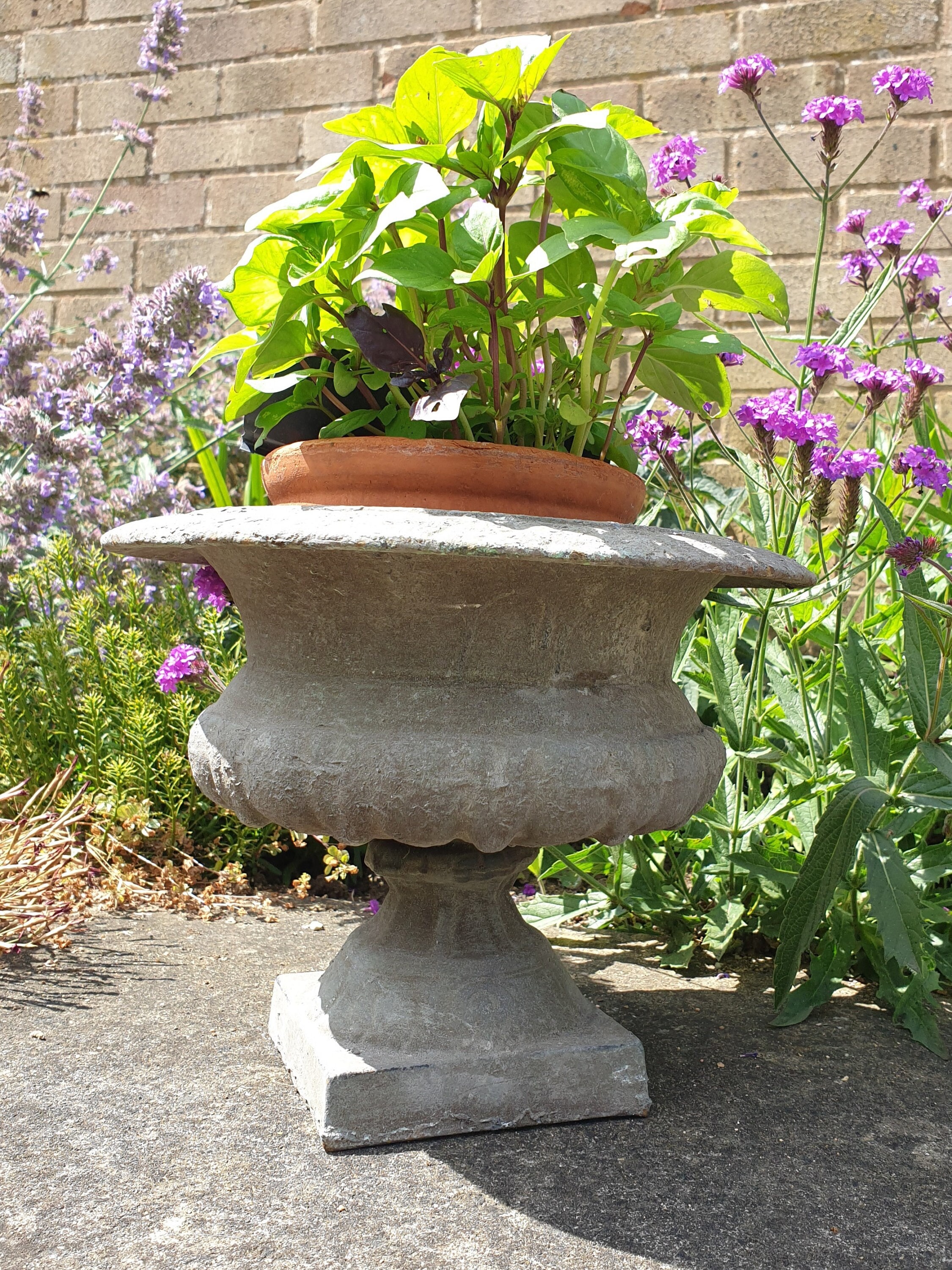 Small Cast Iron Garden Urn, Rustic Planter - Etsy UK