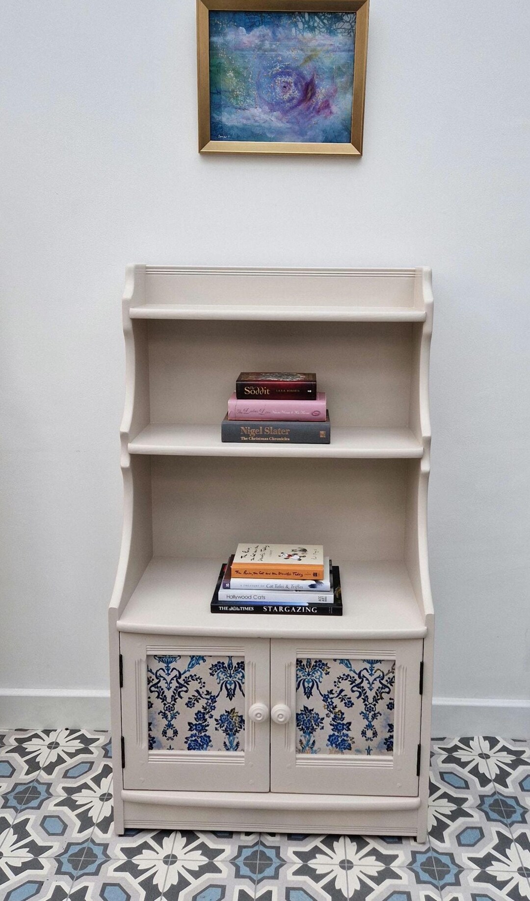 Handpainted Ercol Bookcase, Hessian Bookshelves With Storage Cupboard ...